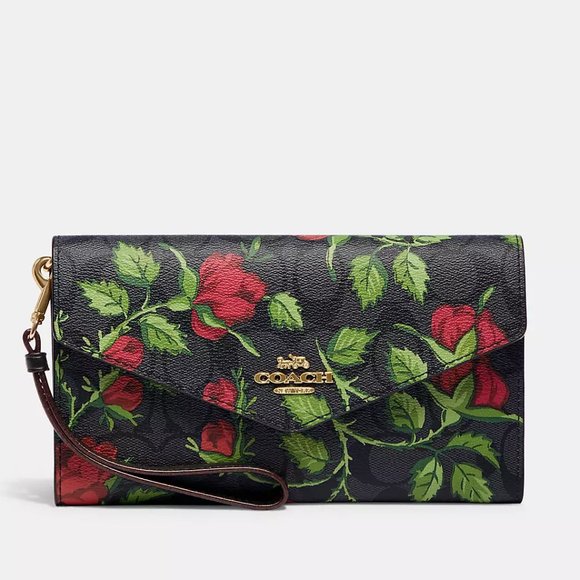 Coach | Bags | Coach Travel Envelope Wallet In Signature Canvas With ...